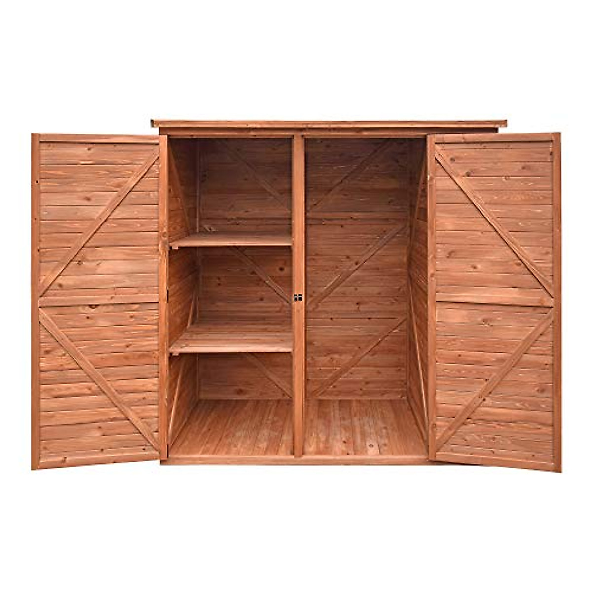 Leisure Season TDS7236 Three Door Lean Storage Shed, Medium Brown