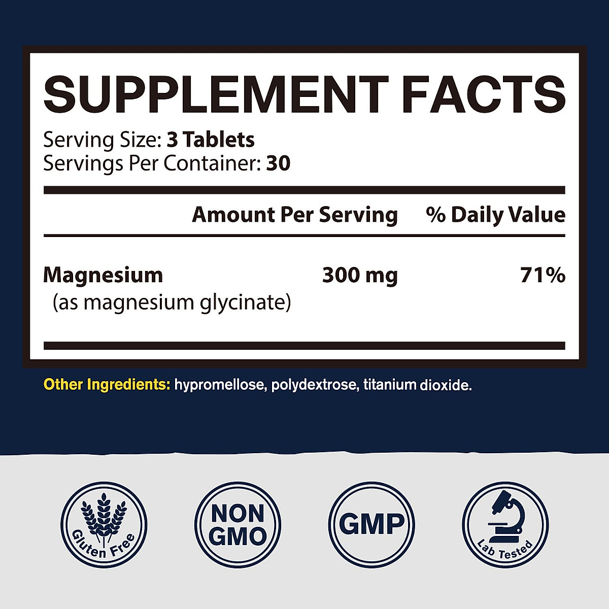 Vitacook Magnesium Glycinate 300 mg, Natural Calmness, Healthy Mood & Heart Support, Non Buffered, Non-GMO, High Potency and Ultra-Absorbable, 90 Tablets