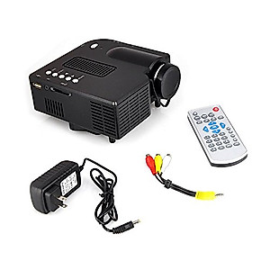 Full HD 1080p Mini Portable Pocket Video & Cinema Home Theater Projector - Built-in Stereo Speaker, LCD+LED Lamp, Digital Multimedia, HDMI, USB & VGA Inputs for TV PC Game Business Computer & Laptop