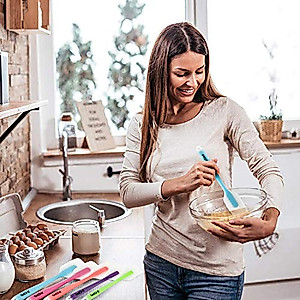 X-Chef Silicone Spatulas, Heat Resistant Rubber Spatulas for Nonstick Cooking Baking, 5 Silicone Scrapers with Stainless Steel Core, 3 Large and 2 Small, 446°F