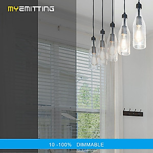 MYEMITTING Dimmable ST58 LED Edison Bulbs, 4.5W Equivalent to 40W Vintage Light Bulbs, E26 Base 4000K ST58/ST19 LED Bulbs, Antique Flexible Spiral LED Filament Light Bulbs - Clear Plastic 12Pack