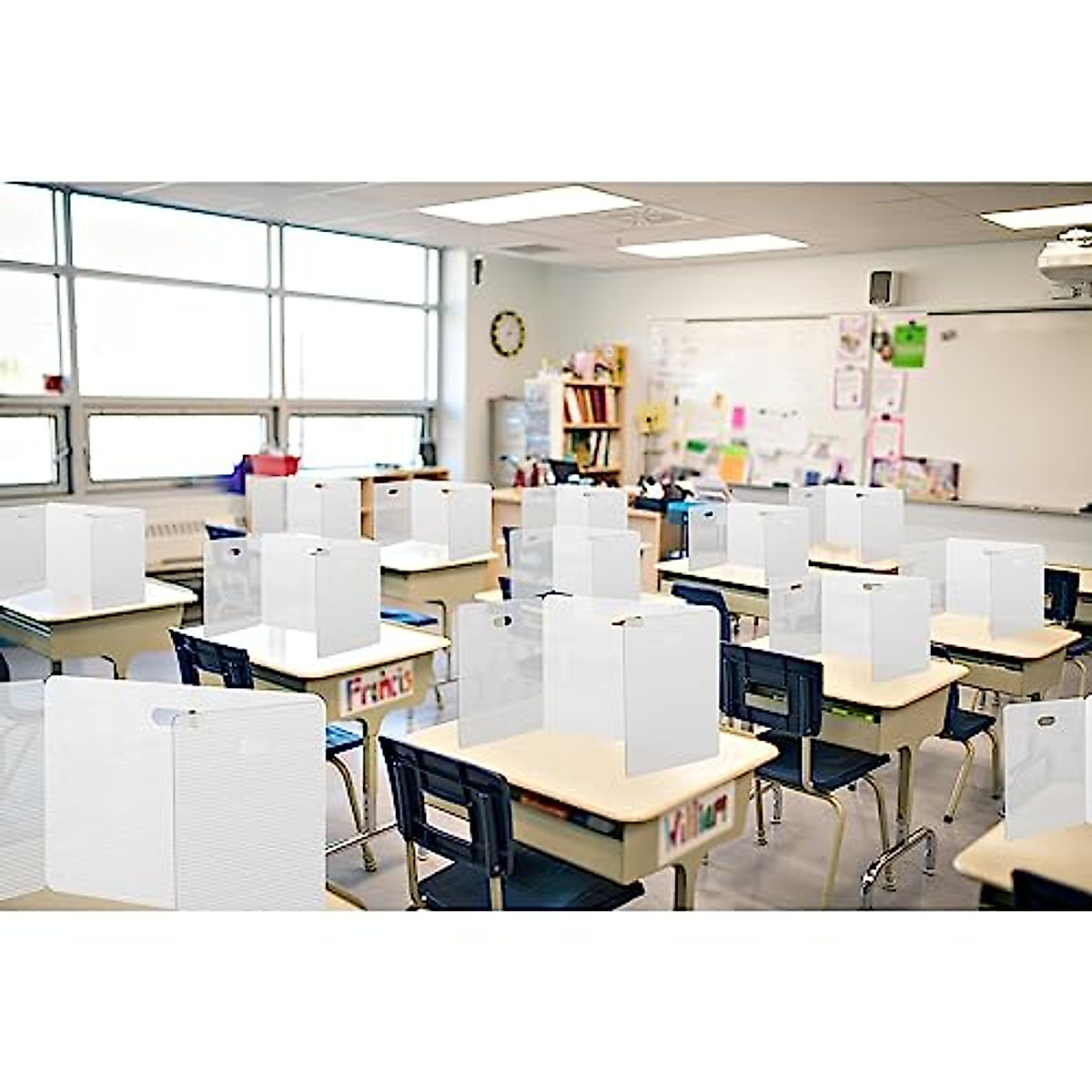 16 Pcs Plastic Privacy Boards for Student 14 x 17.5 x 14 Inch Desks Boards Folders Shields Test Desk Dividers Durable and Waterproof Classroom Privacy Boards for School Study Teacher Supplies