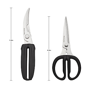 KitchenAid Stainless Steel All Purpose and Poultry Shears Set with Soft Touch Handles, 2 Piece, Black