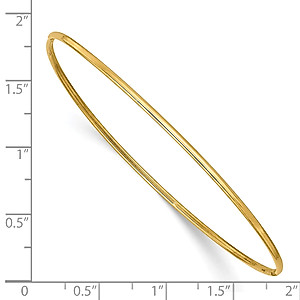 Avariah 14k Yellow Gold 1.5mm Polished Slip-on Bangle Bracelet - 8"