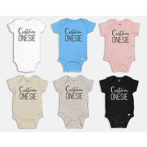 Kate & Meri Custom Onesie© / Bodysuit | Personalized Baby Onesie (3-6M, Black)