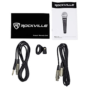 Rockville (2) Dynamic Podcasting Podcast Microphones+Stands+Pop Filters+Cables
