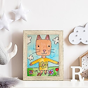 WUIRCCX 8.5x11 Kids Art frame,Front Opening with HD Glass,Horizontal and Vertical Art Display For Kids Artwork,Photos,Crafts,Drawing(Light Wood Grain,2-Pack)