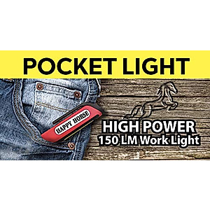 HARRIS FAMOUS ROACH TABLETS Happy Horse Work Flashlight, 150 Lumen LED, Magnetic Clip, 3xAAA Batteries Included, Bright LED Flashlight