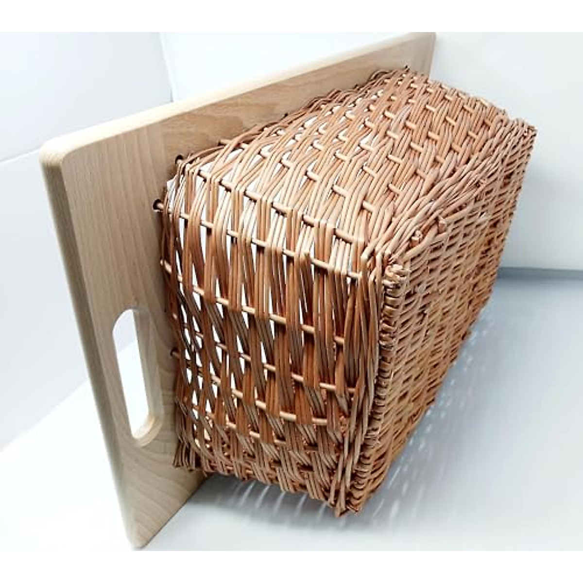 Pull-Out Wicker Basket with Frame Handles for Framed or Frameless 15" or 18" Cabinets w/Beech Frame and Runners (1, Width (11 5/16") for 15" Cabinets) Made in Poland