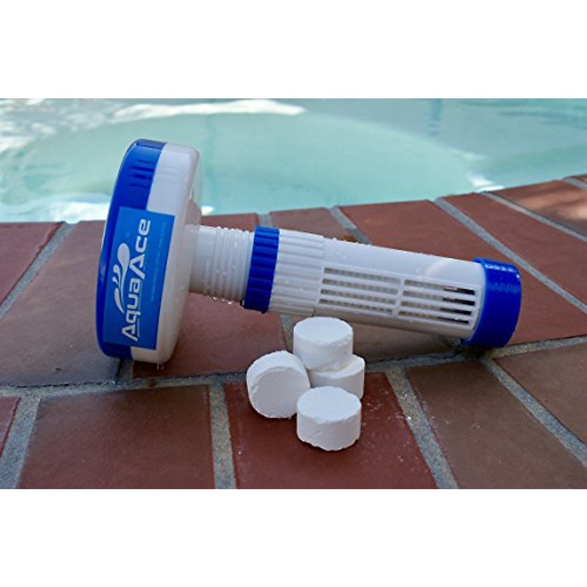 AquaAce Floating Spa Hot Tub Dispenser for 1 Inch Bromine or Chlorine Tablets, Premium Adjustable Chemical Floater, 13 Settings for Maximum Flow Control