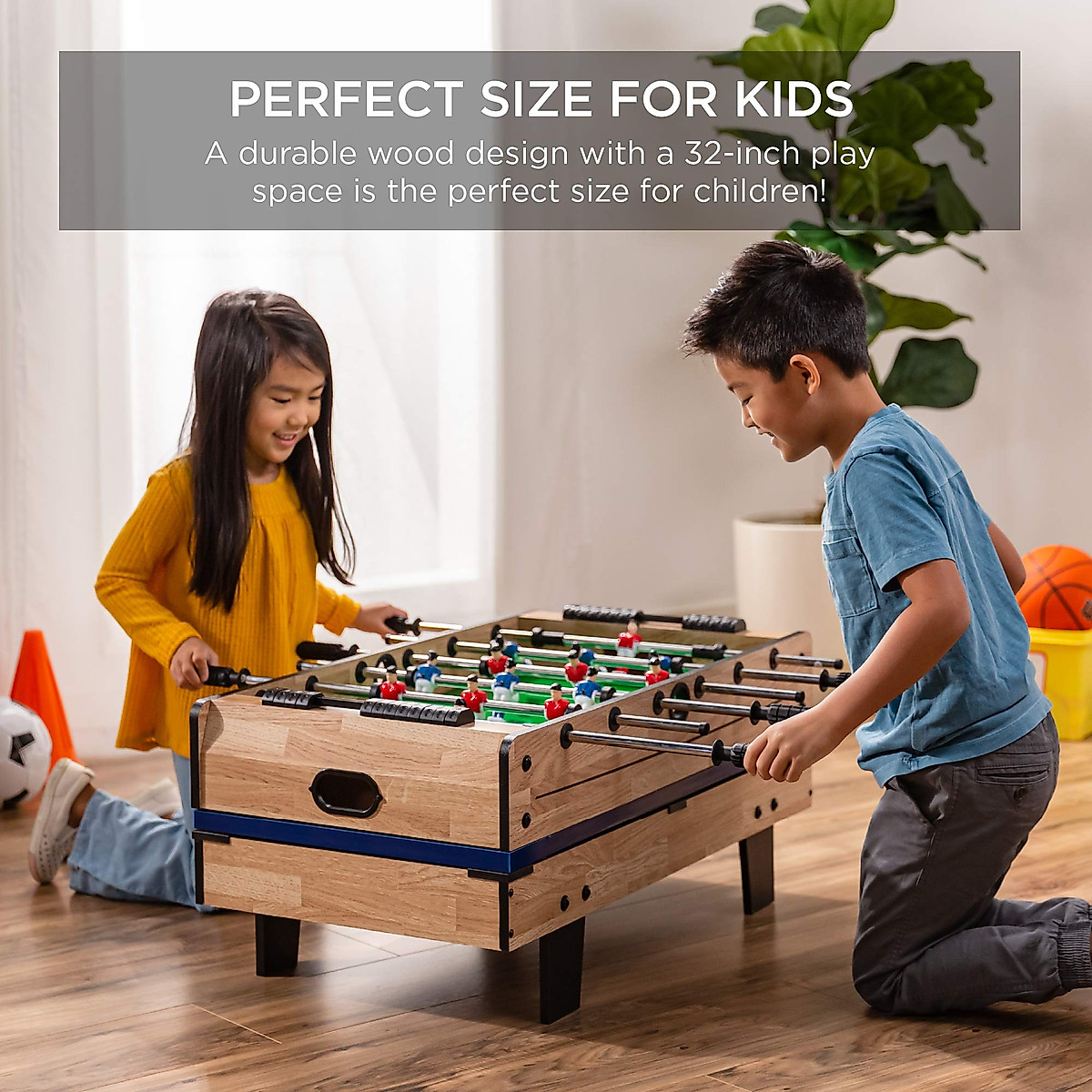 Best Choice Products 4-in-1 Multi Game Table, Childrens Combination Arcade Set w/Pool Billiards, Air Hockey, Foosball and Table Tennis - Natural