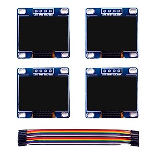 YLKOVA OLED 0.96 Inch OLED Display Module IIC SSD1306 128 64 LCD Blue with Du-pont Wire 40-Pin Female to Female, I2C Serial Self-Luminous Display Board, for Ar duino UNO R3 STM