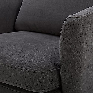 Watson & Whitely Modern Swivel Accent Chairs for Living Room/Bedroom, Small Club Arm Chairs for Small Spaces, Fabric in Dark Grey