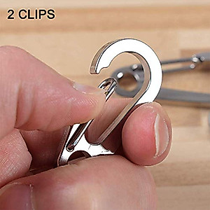 Comtim 2 Pack Dog Tag Clips, Stainless Steel Heavy Duty Quick Clips Pet ID Tag Holder for Dog/Cat Collar and Harness