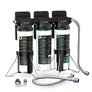 Frizzlife TW10 Under Sink Water Filter System, NSF/ANSI 53&42 Certified Elements, Reduce 99.99% Lead, Chlorine, Chloramine, Fluoride, Bad Taste & Odor, Direct Connect, 0.5 Micron, USA Tech Support