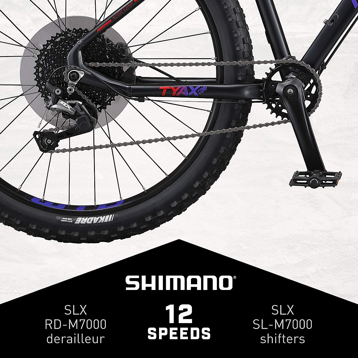 Mongoose Tyax Comp Adult Mountain Bike, 27.5-Inch Wheels, Tectonic T2 Aluminum Frame, Rigid Hardtail, Hydraulic Disc Brakes, Womens Medium Frame, Black