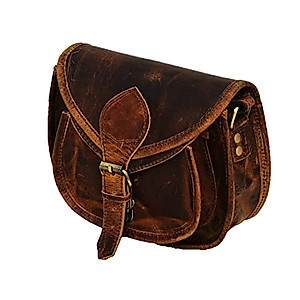 Satchel And Fable Handmade Women Leather Vintage Brown Cross Body Shoulder Bag (Medium, Brown)