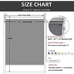 RED GRAPES 100% Blackout Roller Window Shades,Window Blinds with Thermal Insulated, UV Protection Fabric,Roller Shades for Home and Office,Easy to Install(Light Grey, 40'')