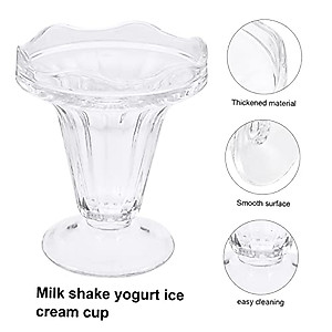 OKUMEYR Ice Cream Cup Cups for Glasses Clear Trifle Bowl Glass Footed Tulip Bowls Glass Sundae Cups Dessert Appetizer Cup Glass Transparent Footed Yogurt Bowl Glass Ice Cream Dishes
