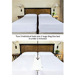 Insieme 12 inch Bed Bridge Twin to King Bed Converter - Bed Gap Filler King - Easily Combine Twins to Make a King or use as Split King Gap Filler for Adjustable Bed - Thin & Strapless King Maker