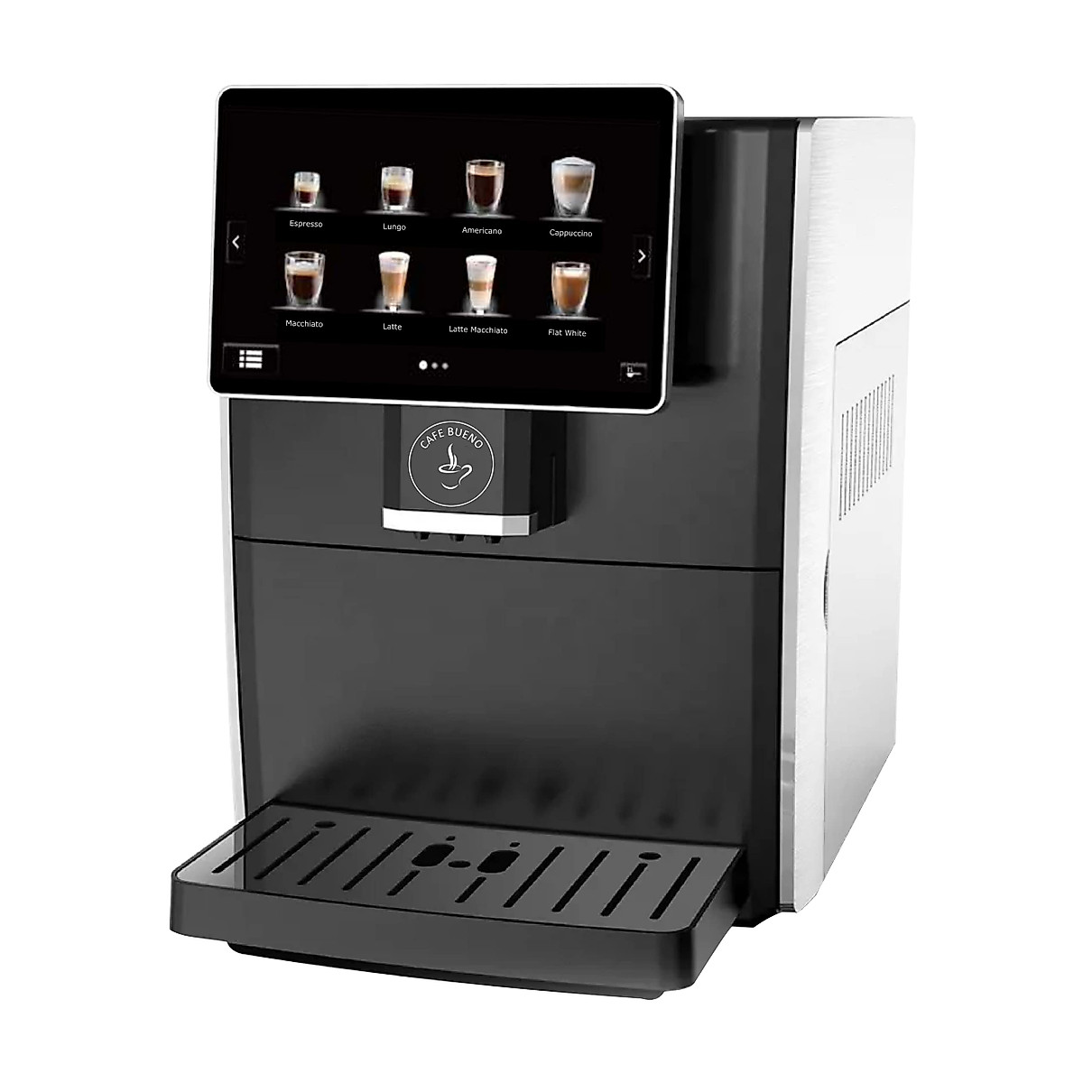 Cafe Bueno Super Automatic Espresso Machine - 19 Coffee Recipes, Durable, Grinder, Milk Frother, 7" Touchscreen