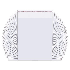 18x24" Clear Cellophane Bags 100pcs Large Self Sealing Cello Bags Self Adhesive Plastic Bags for Packaging Apparel Clothes Toys Gifts Baskets Party Favors School Supplies 14 Sizes to Choose from