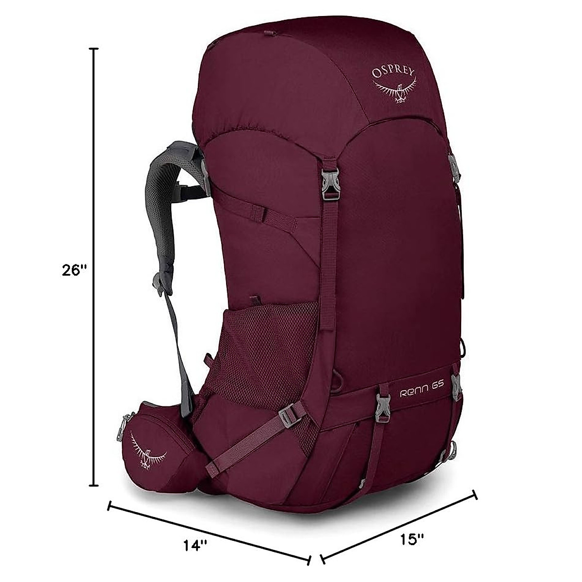 Osprey Renn 65L Women's Backpacking Backpack, Aurora Purple