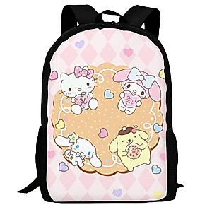 Anime Backpacks My Bunny Melody Backpack For Girls Cute Cartoon Bookbag Casual Travel Camping Hiking Backpack Student Daybag Cinnamoroll Pompompurin Hello Cat Kitty