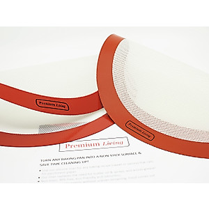 Premium Living Pizza Baking Silicone Mat 12" red (2, Red)