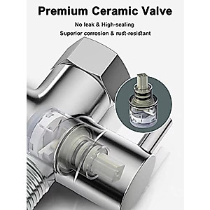 Bidet T Valve,T Valve Adapter for Bidet with Shut-off Value,Bidet Adapter for Toilet 7/8" x 7/8" x 1/2", T Adapter for Hand Held,Chrome Finish