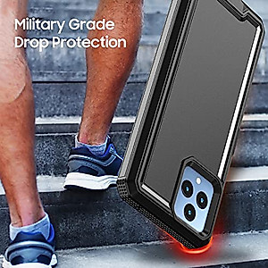 LEKEVO for REVVL 6 5G / REVVL 6X 5G Phone Case, with Screen Protector & Camera Lens Cover, Heavy Duty Dual Layer Phone Case, Military Grade Drop Proof Rugged Protective Shell (Black)