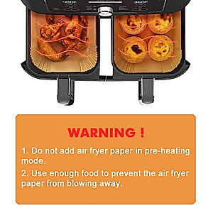 Air Fryer Parchment Paper Liners for Ninja, 120PCS Air Fryer Liners Disposable Baking Paper Liner Accessories for Ninja Foodi Dual Dz201, Dz401 with 2 Baskets 8.6"X5.5"