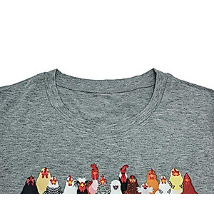 Chicken Shirts for Women Cute Funny Chicken Lovers T Shirt Casual Holiday Short Sleeve Animal Graphic Tee Tops