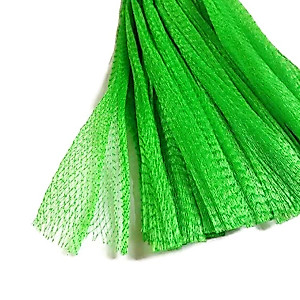 SRXES 100Pcs Reusable Mesh Nylon Netting with Loop-Style Closures, 20 Inch Red Reusable Nylon Mesh net Produce Grocery Toys Fruits Vegetables Storage Poly Bags, Seafood Bag (Green, 20 Inches)