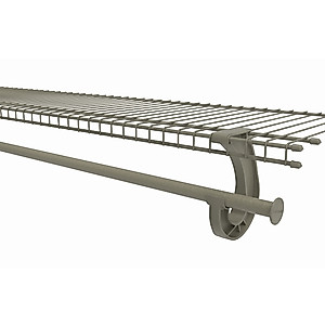 ClosetMaid SuperSlide Hanging Closet Rod Bar, 4 Ft., for Closet Organizer Systems, Nickel Finish