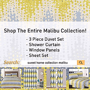 1500 Supreme Collection Extra Soft Malibu Bright Yellow Blending with Gray Chevron Pattern Sheet Set, Full - Luxury Bed Sheets Set with Deep Pocket Wrinkle Free Bedding, Full Size