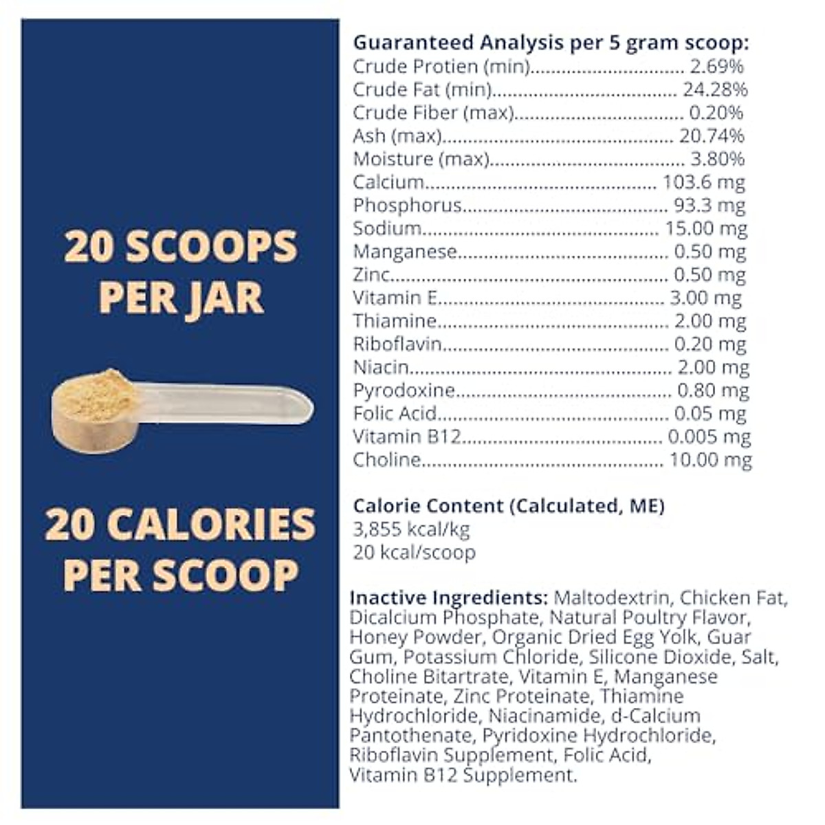 Under the Weather Ready Cal Powder for Cats | High-Calorie, Weight Gainer, Appetite Stimulant, Energy Booster Pet Suppliment | 20 Scoops (Scoop Included)