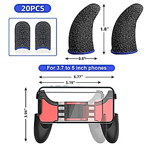 20 Pieces Silver Fiber Gaming Finger Sleeves,Mobile Game Controller Grip Finger Seamless Touchscreen Thumb Cover Thumb Finger Sleeve for PUBG, League of Legend, Rules of Survival, Knives Out, Fortnine