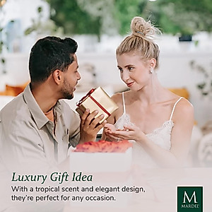 Vanilla Orchid Embossed Candle Jar (18 oz) - Refreshing aroma of invigorating fragrances - Large Dual Wick Embossed Glass Jar Candle for Relaxing - Sweet vanilla & orchid scented Candle Gift for Women