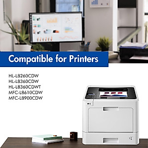 TN431 TN-431 Toner Cartridges 4-Packs: TN433 Standard Yield TN 431 Toner Replacement for Brother TN-431BK TN-431C TN-431M TN-431Y MFC-L8900CDW HL-L8360CDW HL-L8260CDW MFC-L8610CDW HL-L8360CDWT Printer