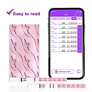 Easy@Home Pregnancy Test Strips: 20-HCG Tests with 20 Large Urine Cups| Accurate & Clear Detection
