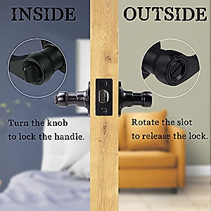 MONKEMON 4 Pack Black Door Handle Wave Style Privacy Door Lever for Bedroom & Bathroom, Interior Door Handle with Lock Keyless, Reversible Handles Set for Left & Right Door