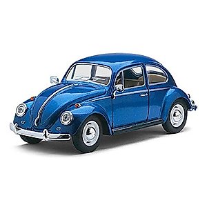 KiNSMART 1967 Volkswagen Beetle 1:24 Scale 7" Die Cast Metal Model Toy Car Blue