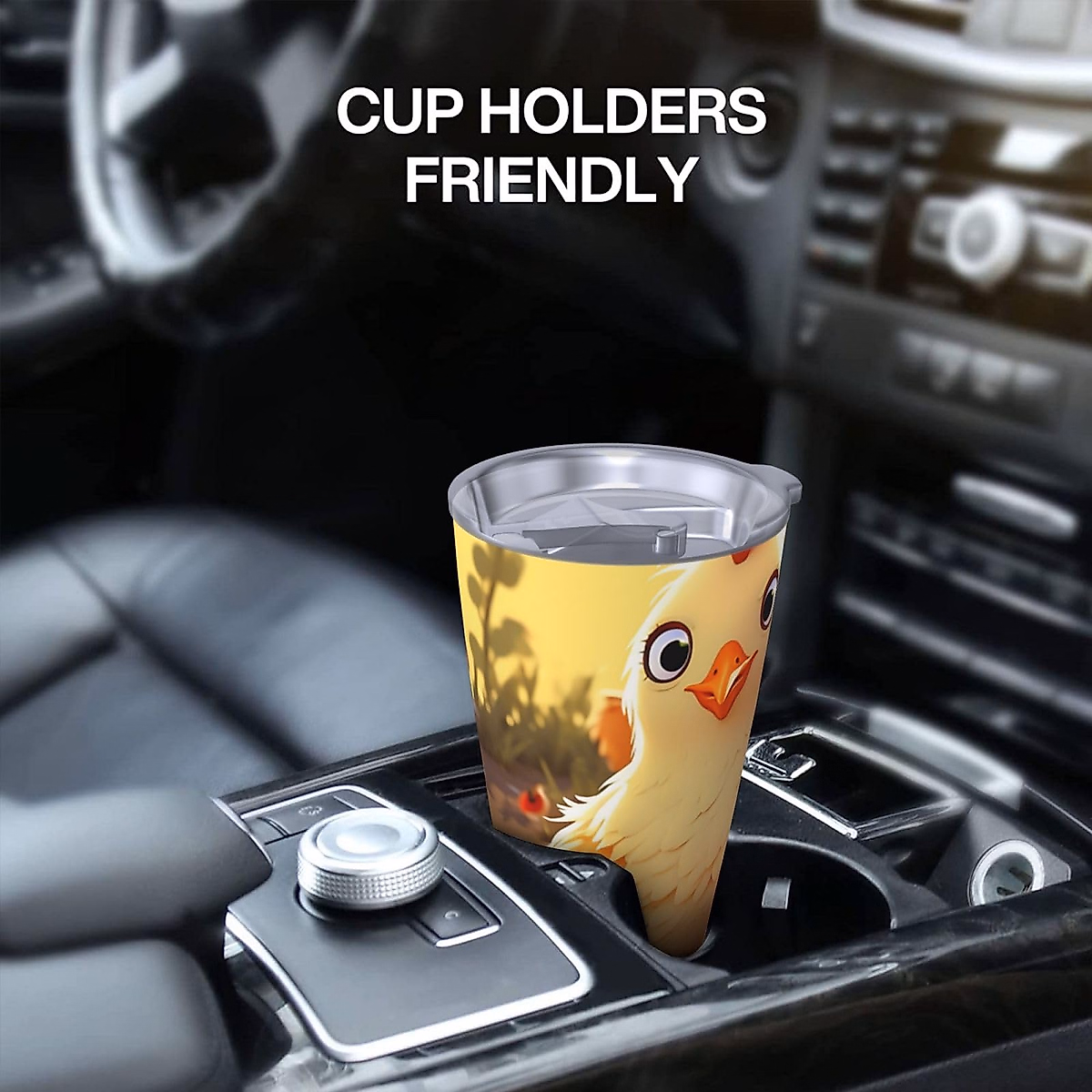 GDSHJKLW Chicken Chick Tumbler With Lid And Straw 20oz Stainless Steel Leakproof Travel Coffee Mug Double Wall Insulated Cup Gifts For Women Home Office