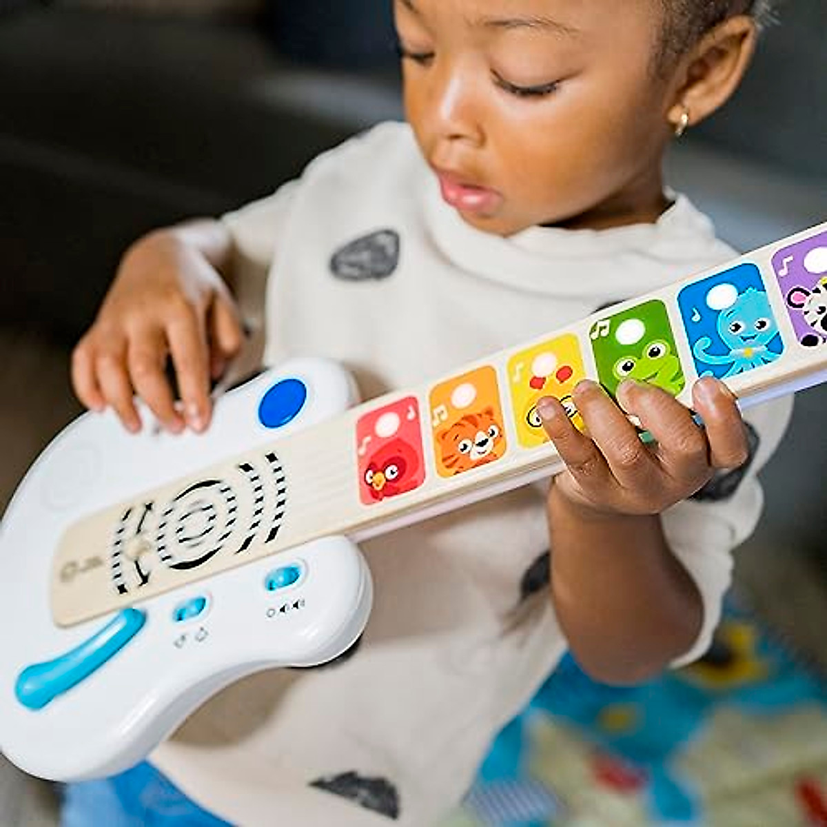 Baby Einstein Strum Along Songs Magic Touch Wooden Musical Light Up Toy Guitar with Whammy Bar, Age 6 Months+