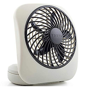 O2COOL Treva 5 Inch Battery Powered Fan Portable Desk Fan 2 Cooling Speeds with Compact Folding & Tilt Design Small Fan Cubicle Accessories Mini Fan Portable (Grey)
