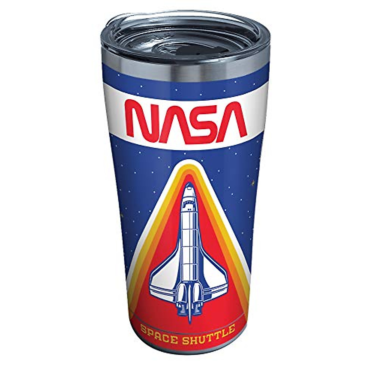 Tervis Triple Walled NASA Insulated Tumbler Cup Keeps Drinks Cold & Hot, 20oz - Stainless Steel, Retro Badge