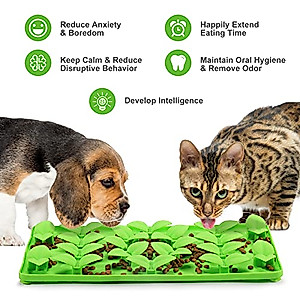 Dog Licking Treat Slow Feeder Snuffle Pet Calming Mat Anxiety Relief Training Wet Food Lick Pad with Suction Cup for Dogs and Cats (Upgrade)