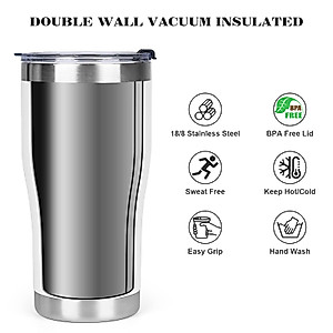 MEZMUT 20oz Coffee Tumbler with Lid and Straw Double Wall Vacuum Insulated Cup Stainless Steel Travel Mugs Insulated for Hot and Cold Leakproof Powder Coated Tumbler for Indoor and Outdoor