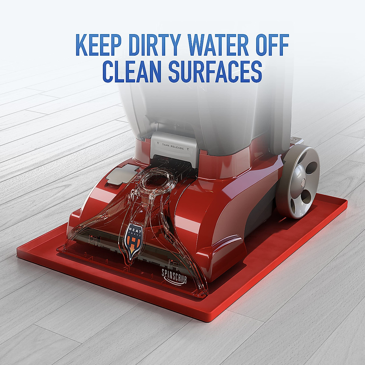 Hoover, Red Power Scrub Deluxe Carpet Cleaner Machine, Upright Shampooer, with Storage Mat, FH50150B